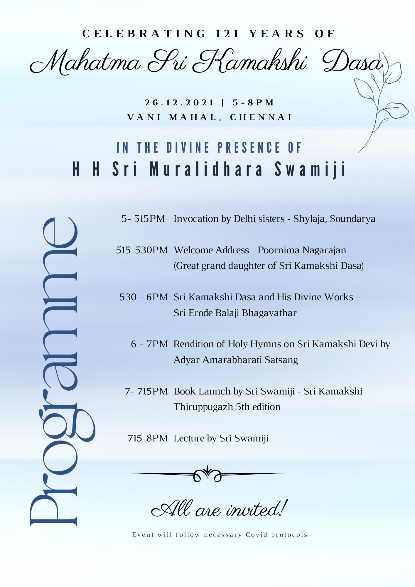 Celebrating 121 years of Mahatma Sri Kamakshi Dasa - Mahatma Sri ...